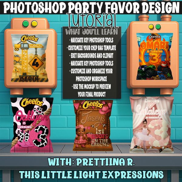 Photoshop Party Favor Design Tutoriall | Digital Download | Party Favo ...