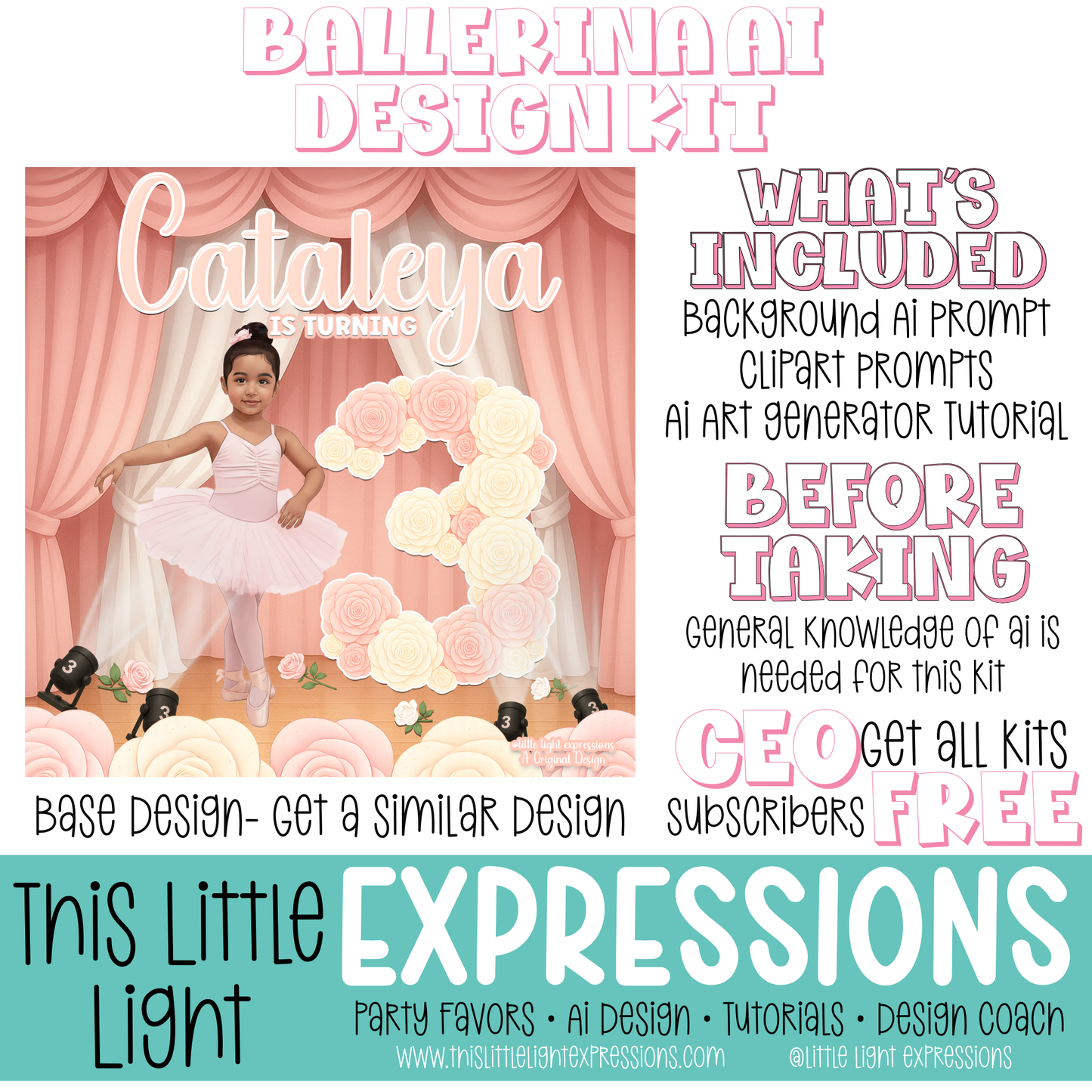 Ballerina Themed Ai Design Kit |Create Your Own Unique Designs | Insta ...