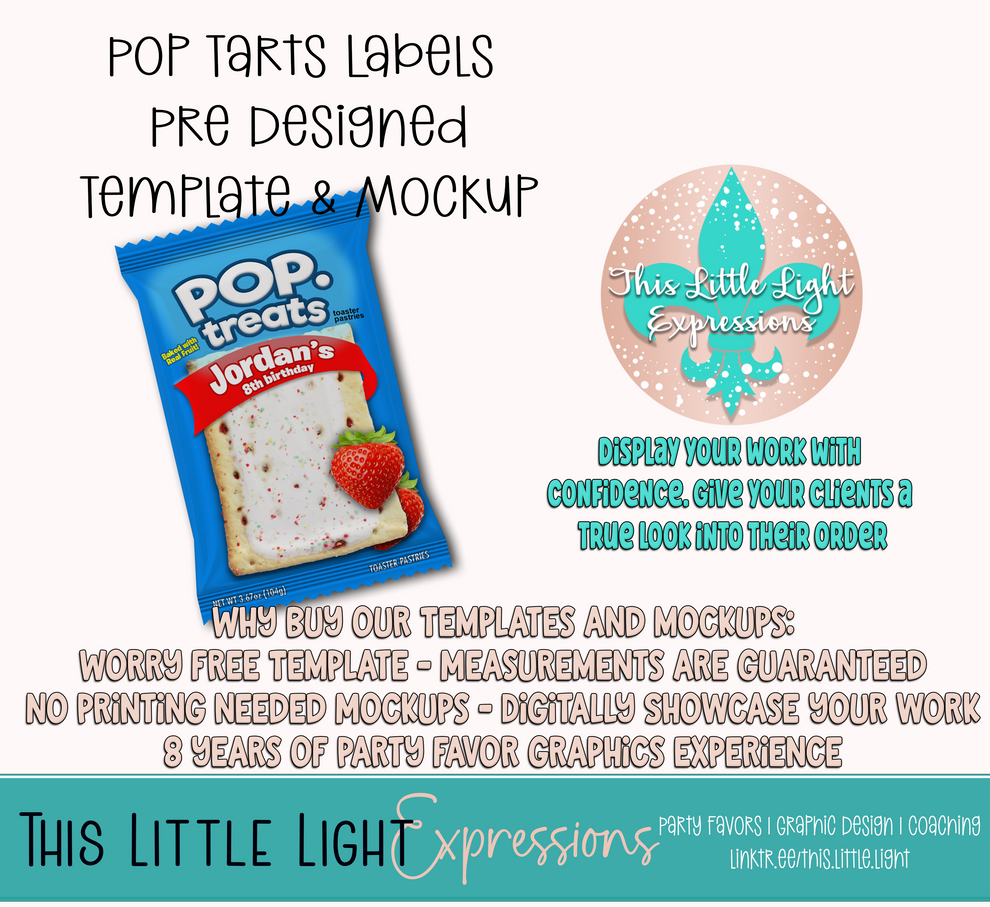 Pop Tarts Template and Mockup for Photoshop | Digital Download | For P ...