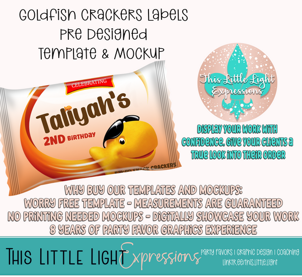 Goldfish Crackers Template and Mockup for Photoshop | Digital Download – This Little Light ...