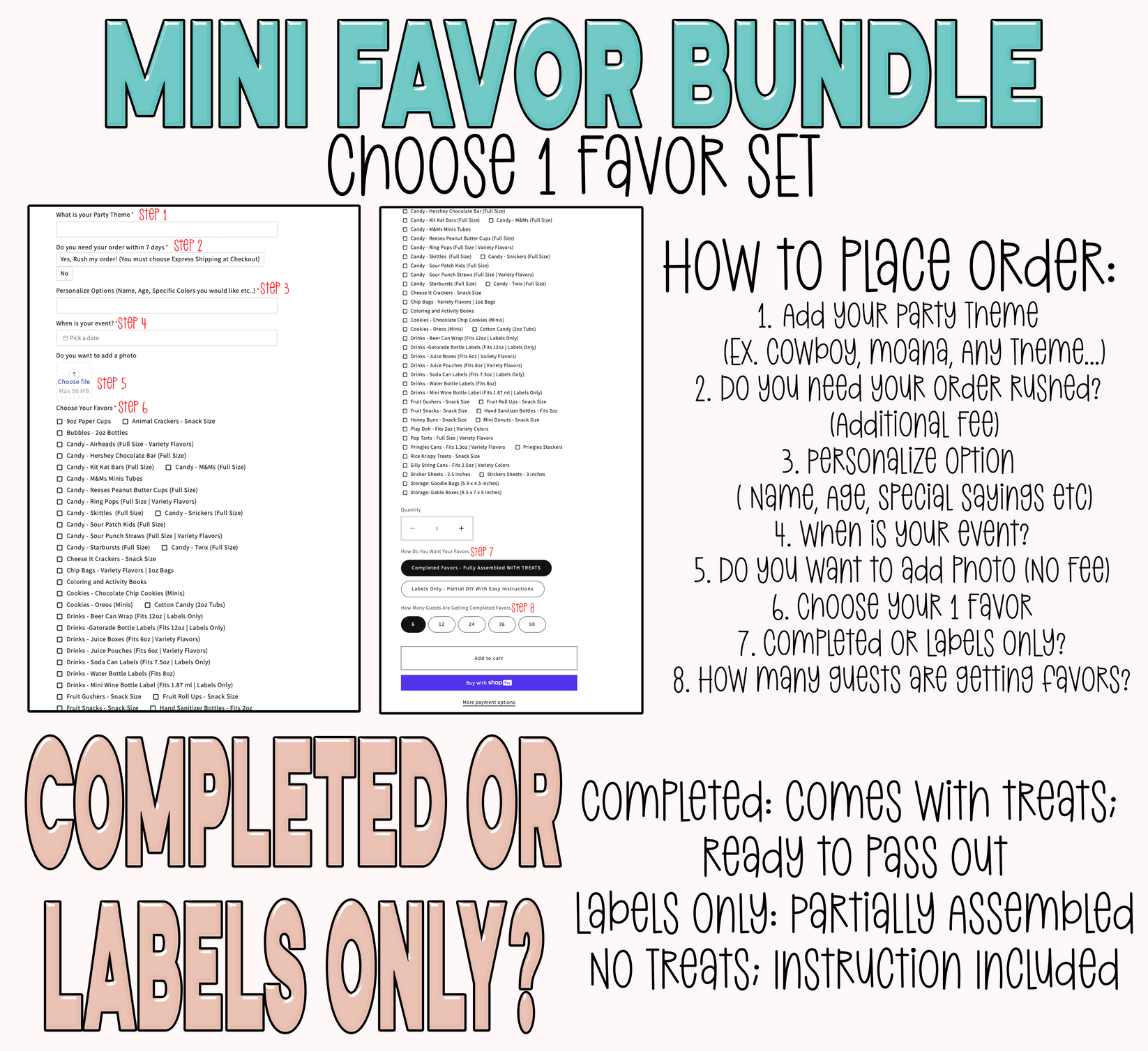 Mini Party Favor Set | Any Theme – This Little Light Expressions
